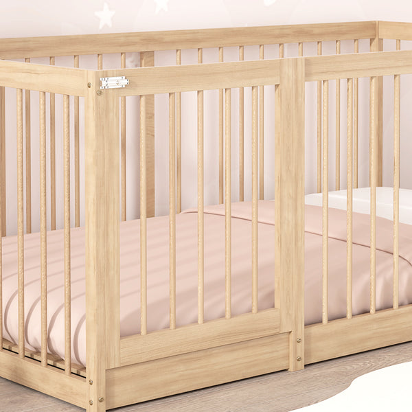 Montessori Twin Floor Bed for Kids - EXTENDED RAILING & REMOVABLE GATE ...